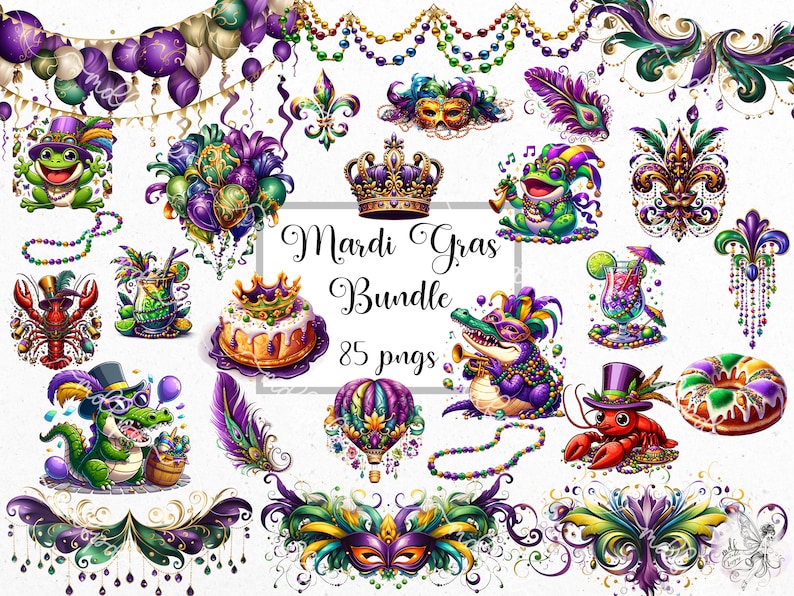 Mardi Gras Bundle: Mardi Gras Images Clip Art, Mardi Gras Images Pngs ...