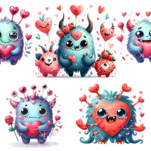 Valentine Monsters: Valentine Monster Clip Art, Valentine Monster Pngs ...