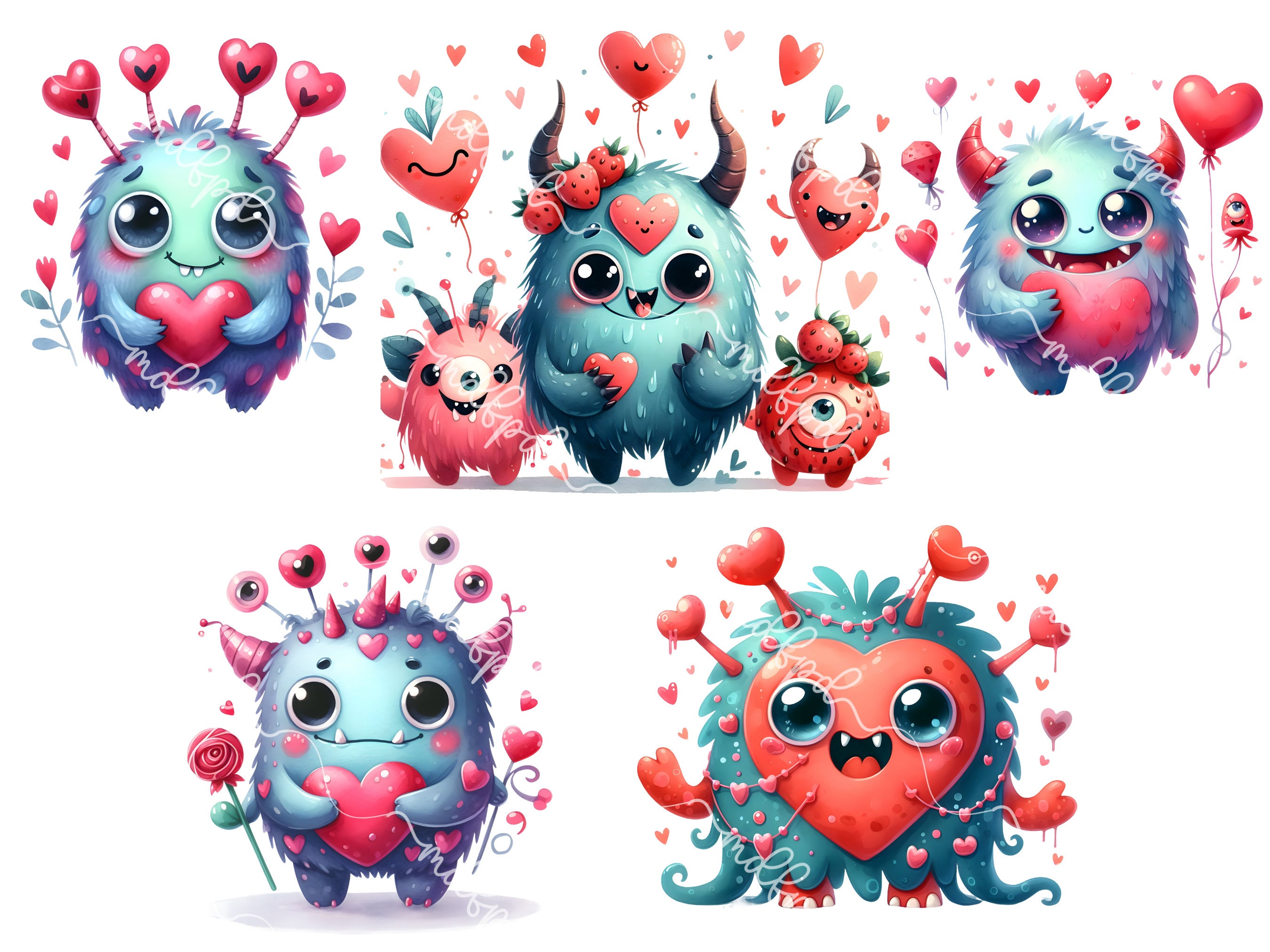 Valentine Monsters: Valentine Monster Clip Art, Valentine Monster Pngs ...