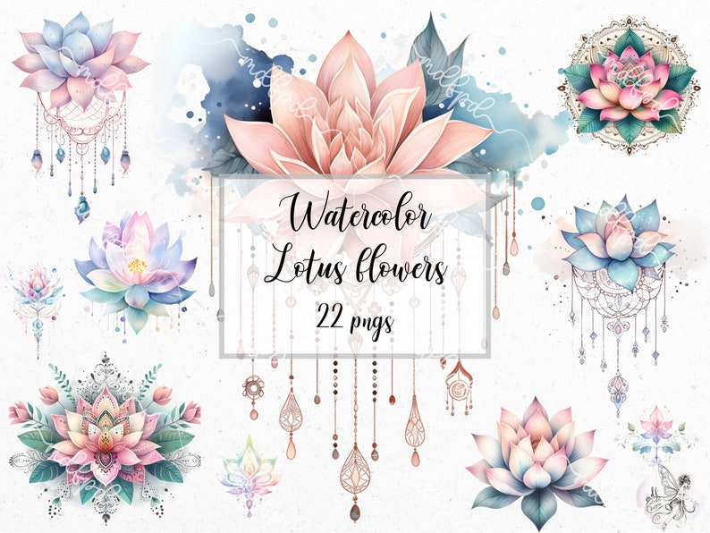Watercolor Lotus Flowers: Watercolor Lotus Flower Png, Watercolor Lotus ...