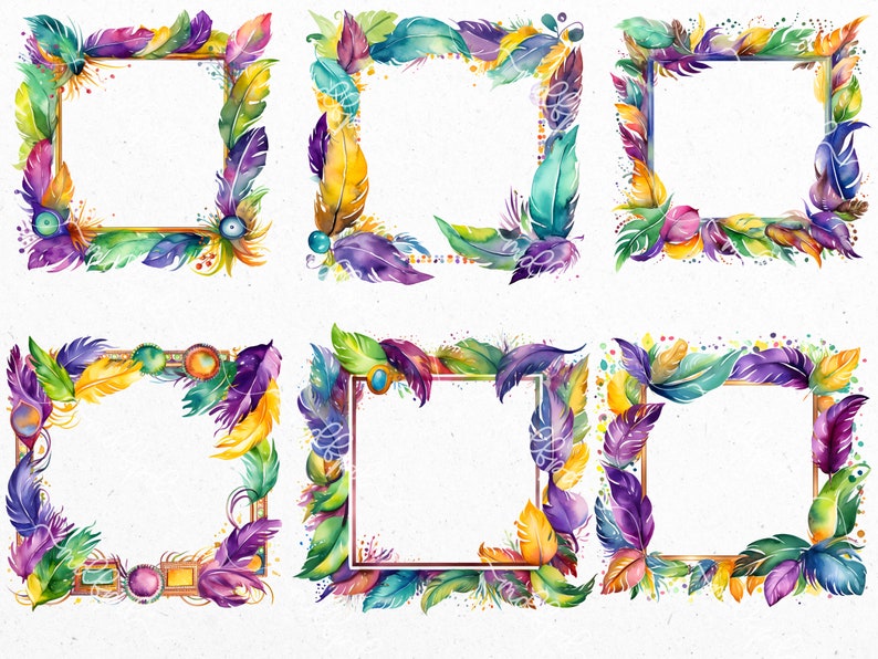 Mardi Gras Frames Clip Art: Festive PNG Borders (digital Download) - Etsy