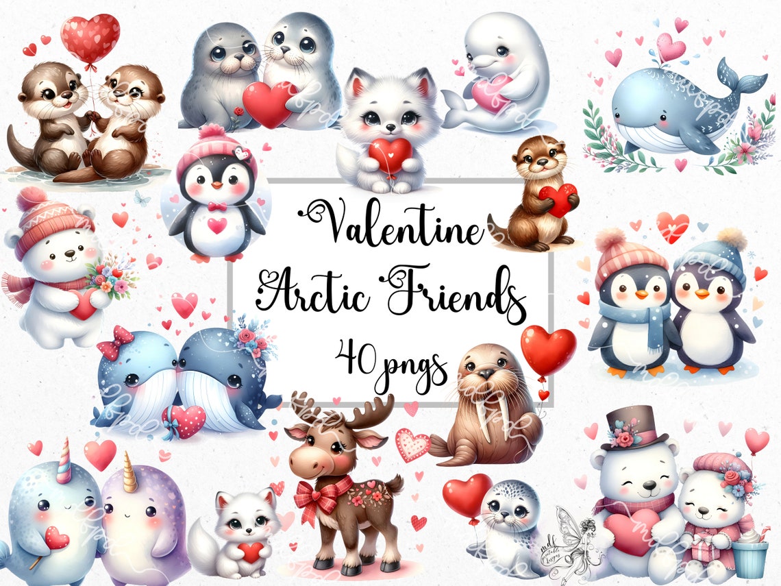 Valentine Arctic Friends: Valentine Arctic Animals Png, Valentine ...