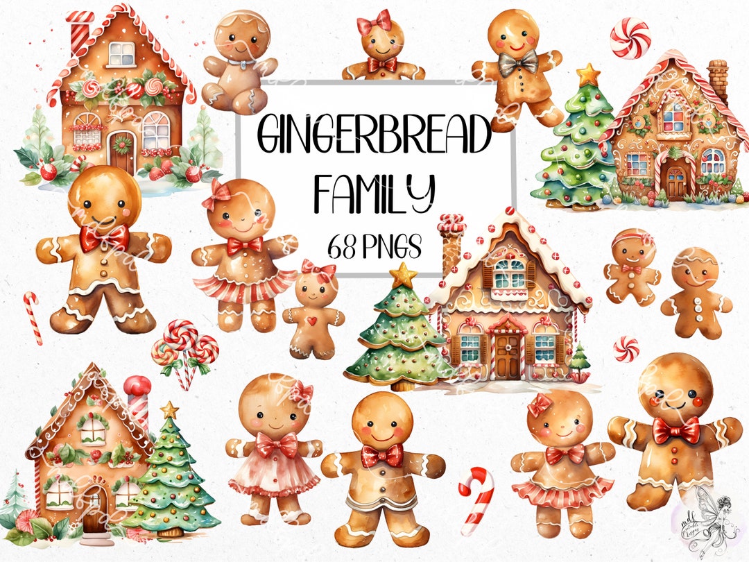 Gingerbread Family: Gingerbread Man and Women Clipart, Gingerbread Girl ...
