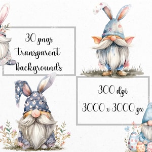 Watercolor Easter Gnomes: Watercolor Easter Gnomes Png, Watercolor ...