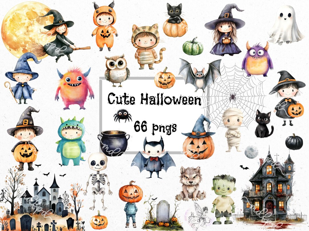 Cute Halloween: Cute Halloween Clip Art, Cute Halloween Graphics, Png ...