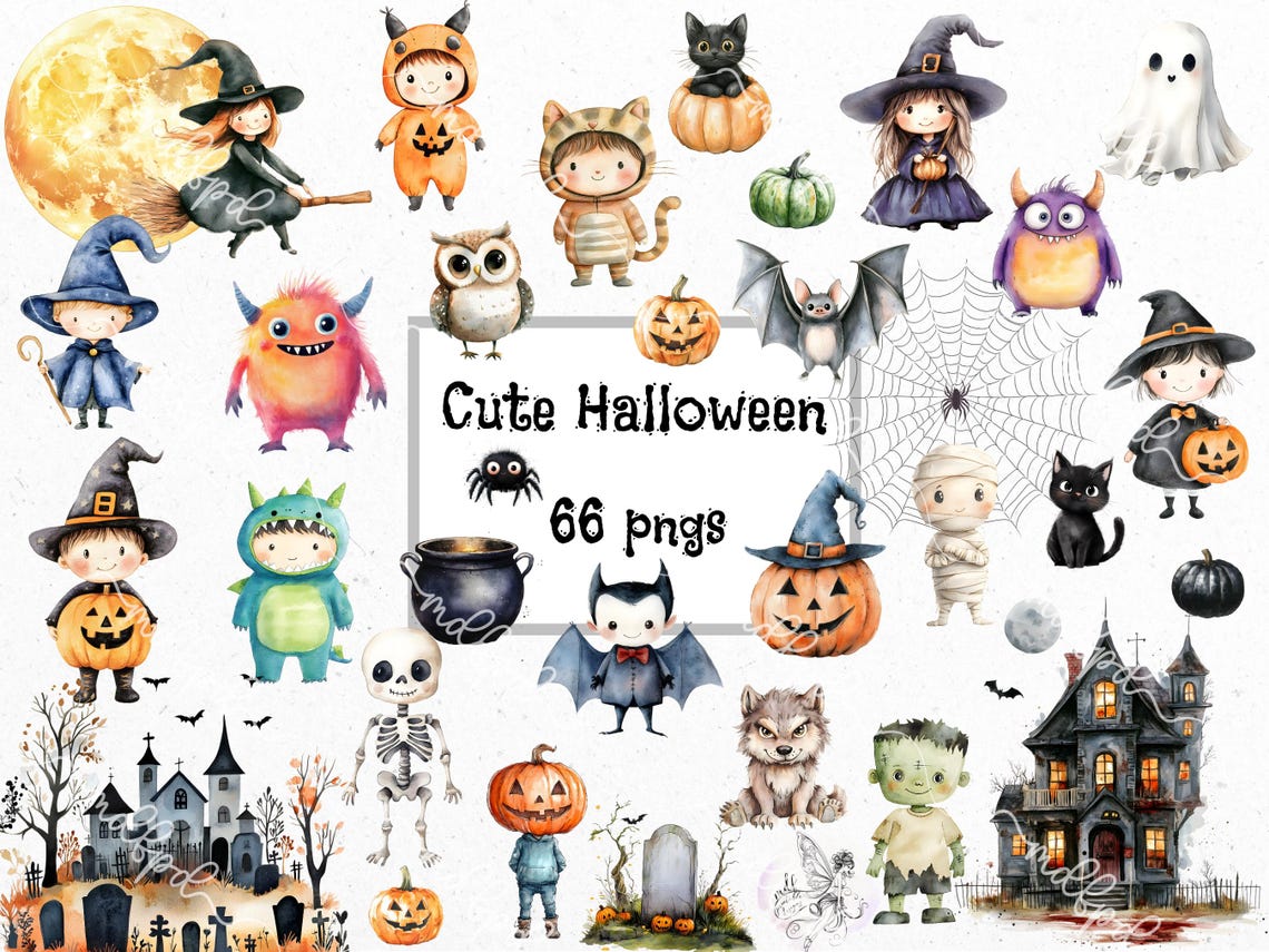 Cute Halloween: Cute Halloween Clip Art, Cute Halloween Graphics, Png ...