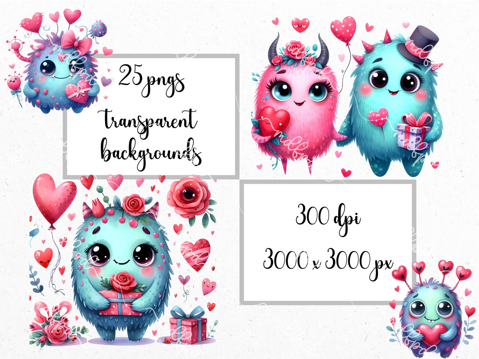 Valentine Monsters: Valentine Monster Clip Art, Valentine Monster Pngs ...