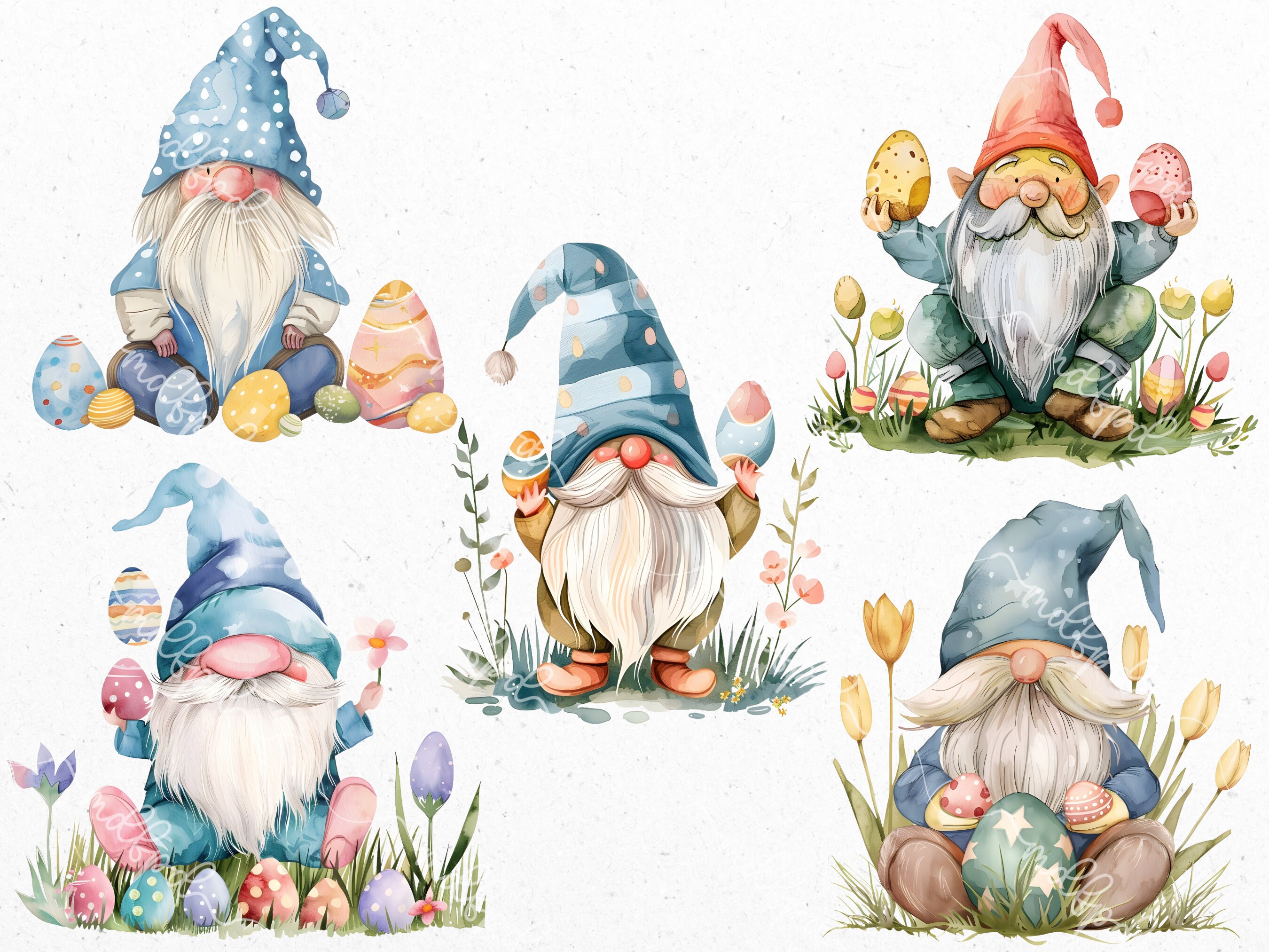 Watercolor Easter Gnomes: Watercolor Easter Gnomes Png, Watercolor ...