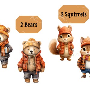 Woodland Animals Clipart: Watercolor Forest Friends (PNG Digital ...