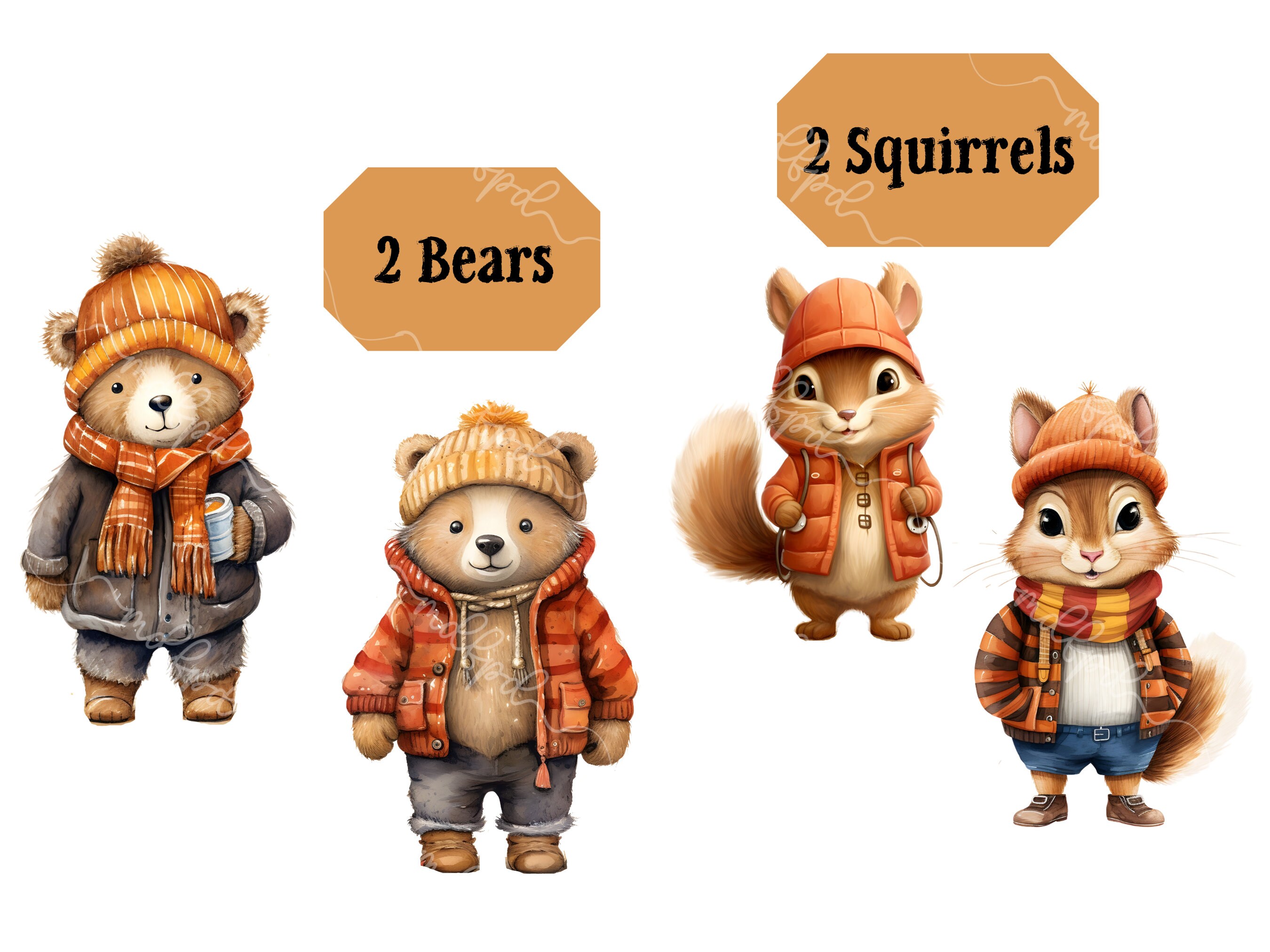 Woodland Animals Clipart: Watercolor Forest Friends (PNG Digital ...