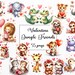 Valentine Jungle Friends: Valentine Themed Jungle Animals Clipart Cute ...