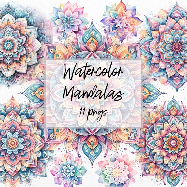 Watercolor Mandala - Etsy