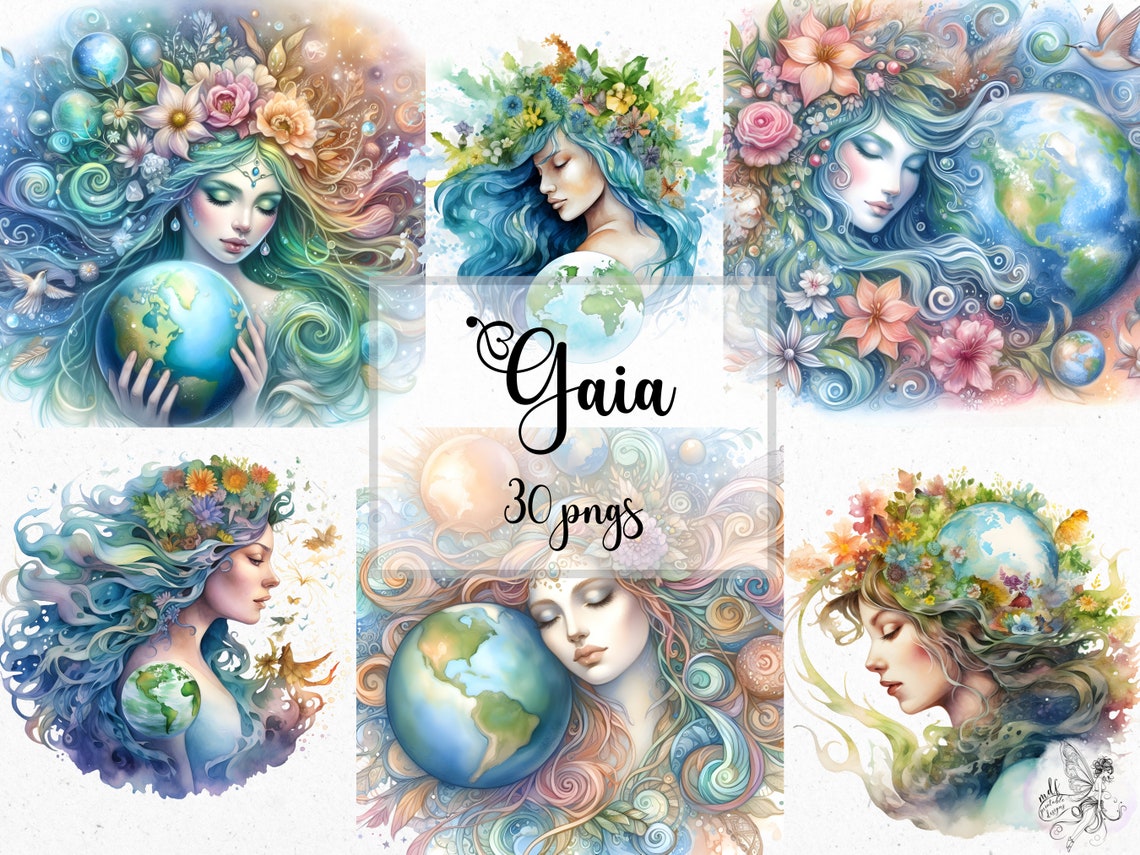 Gaia: Watercolor Gaia Clipart Gaia Png Mother Earth Clipart Mother ...