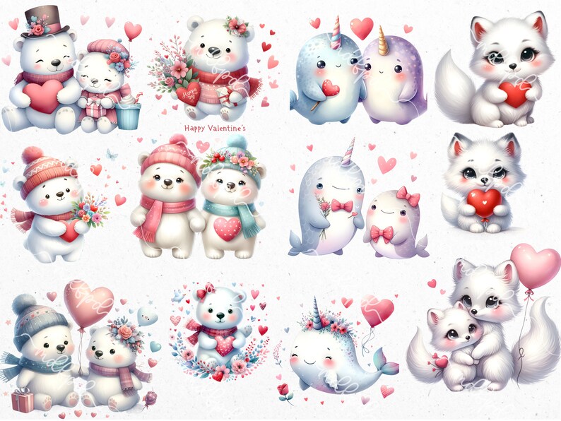 Valentine Arctic Friends: Valentine Arctic Animals Png, Valentine ...