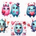 Valentine Monsters: Valentine Monster Clip Art, Valentine Monster Pngs ...