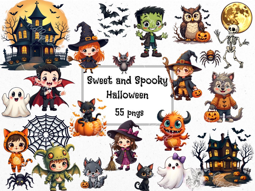 Sweet and Spooky Halloween: Cute Children's Halloween Clip Art, Cute ...