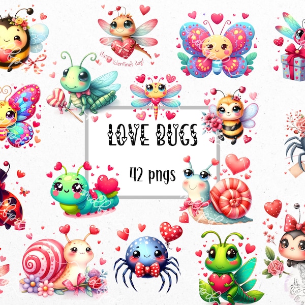 Cute Bugs Clipart - Etsy