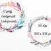Boho Flower Frames Clipart: Watercolor Floral PNG (digital Download) - Etsy