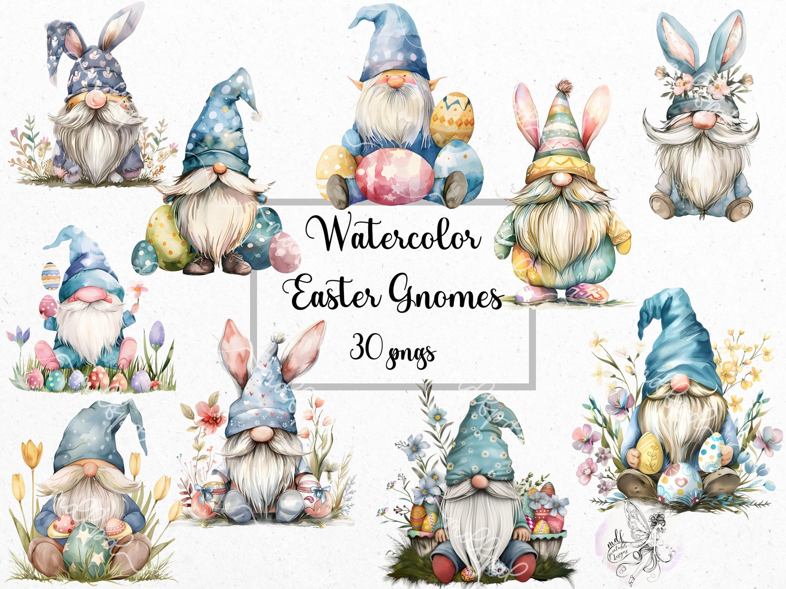 Watercolor Easter Gnomes: Watercolor Easter Gnomes Png, Watercolor ...