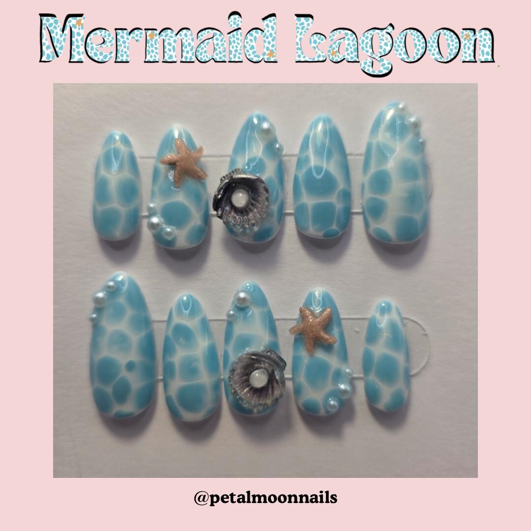 Mermaid Lagoon Press on Nails - Etsy