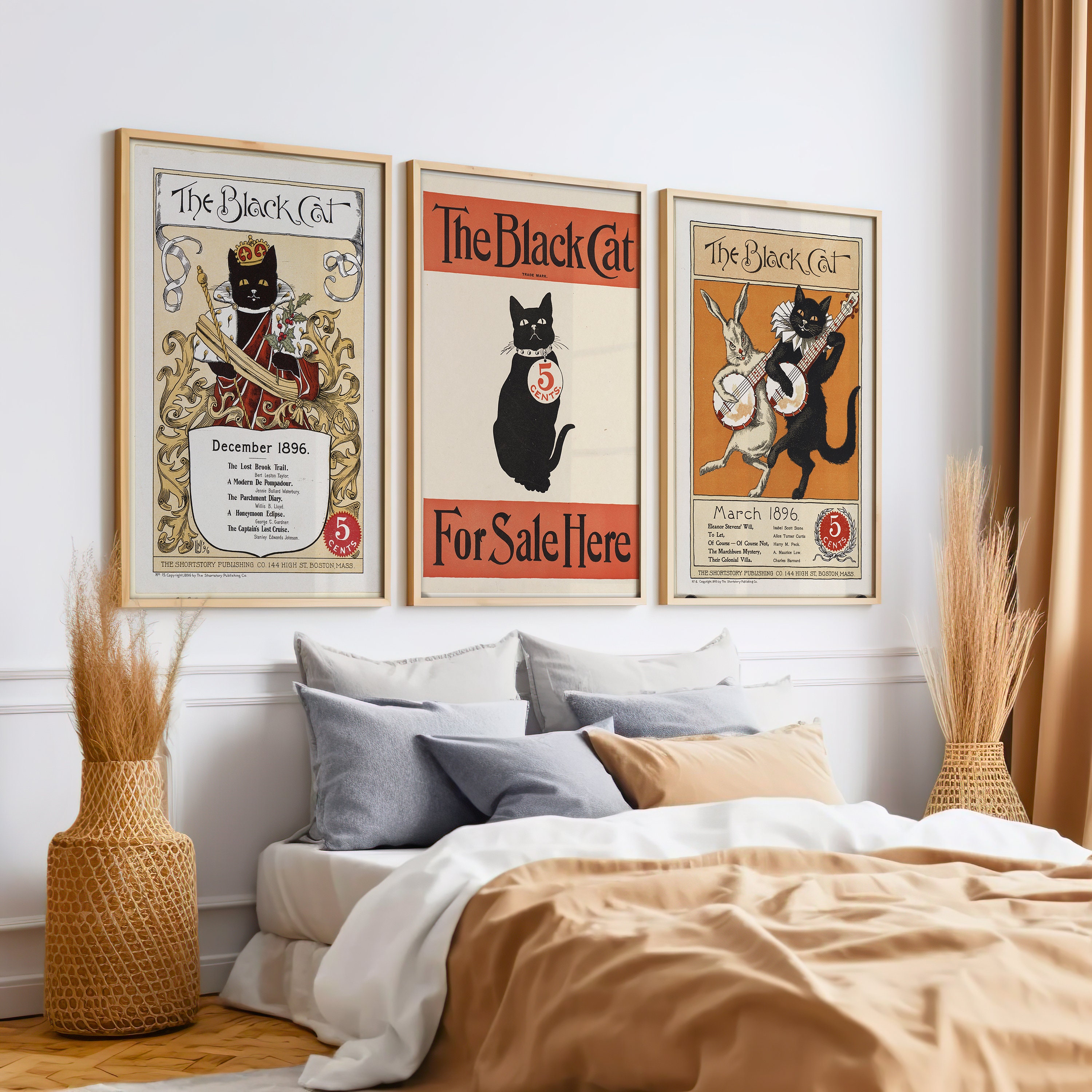 The Black Cat - Vintage Magazine Poster - Printable Digital Art Vintage ...