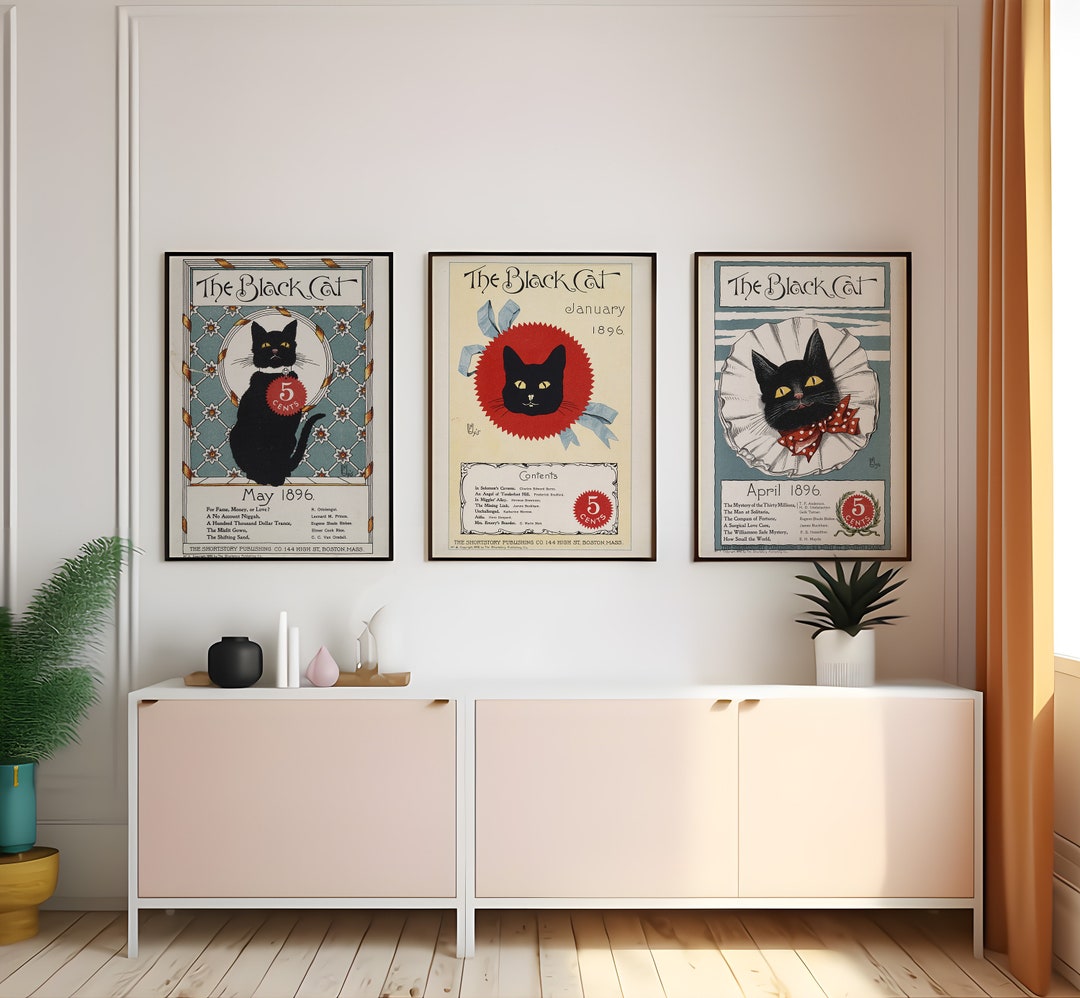 The Black Cat - Vintage Poster - Printable Digital Art - Etsy