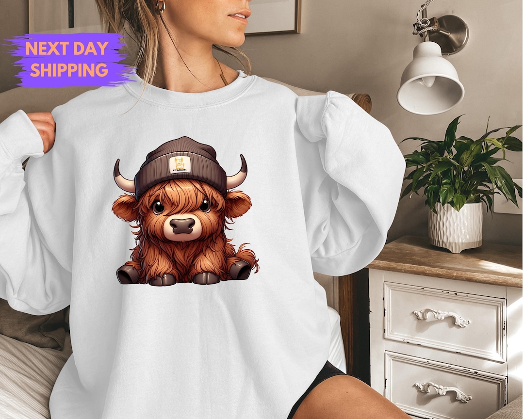Highland Cow Sweatshirt, Highland Cow Crewneck, Cute Cow Hoodie ...