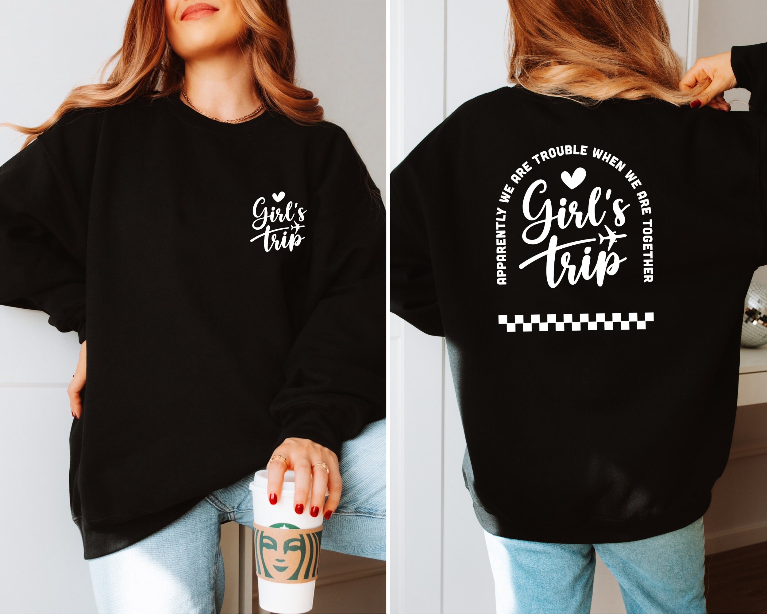 Customizable Girls Trip Hoodie, Personalized Destination Sweater ...
