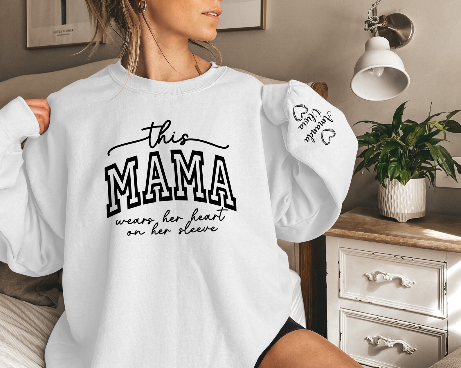 This Mama Wears Her Heart on Her Sleeve Sweatshirt for Mothers Day ...