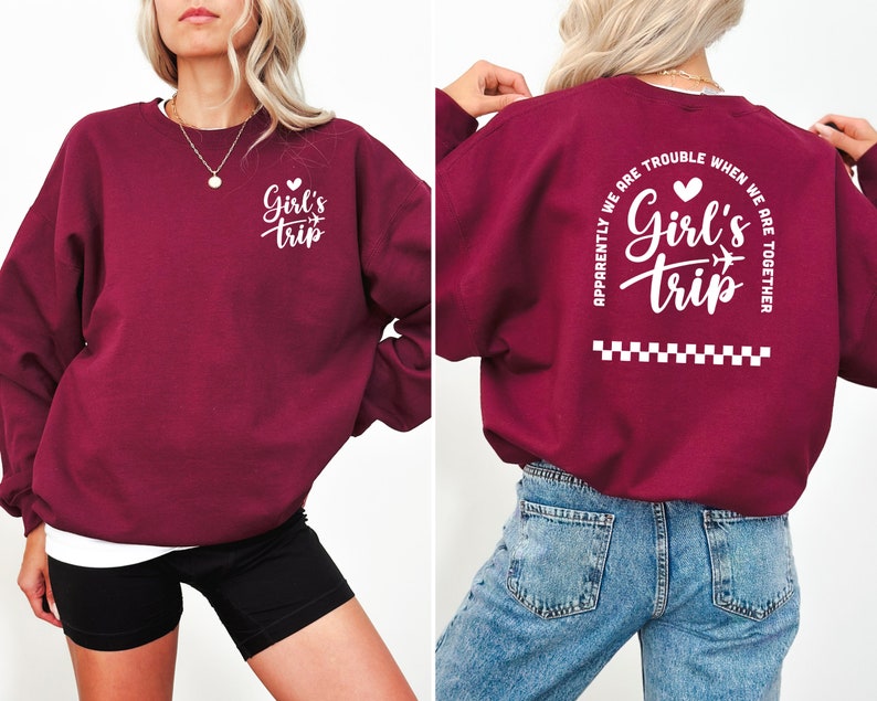 Customizable Girls Trip Hoodie, Personalized Destination Sweater ...