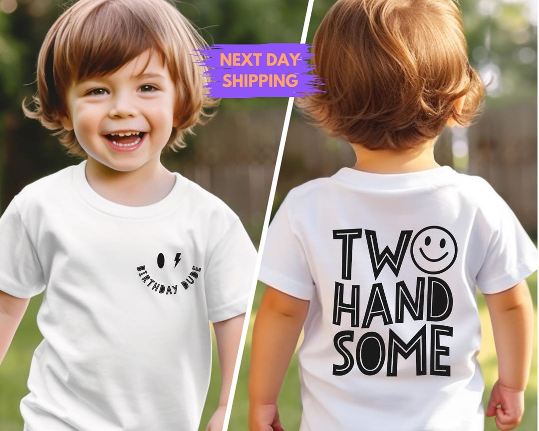 Two Hand Some Shirt, 2nd Birthday T Shirt, Toddler Birthday Shirt, Boys ...