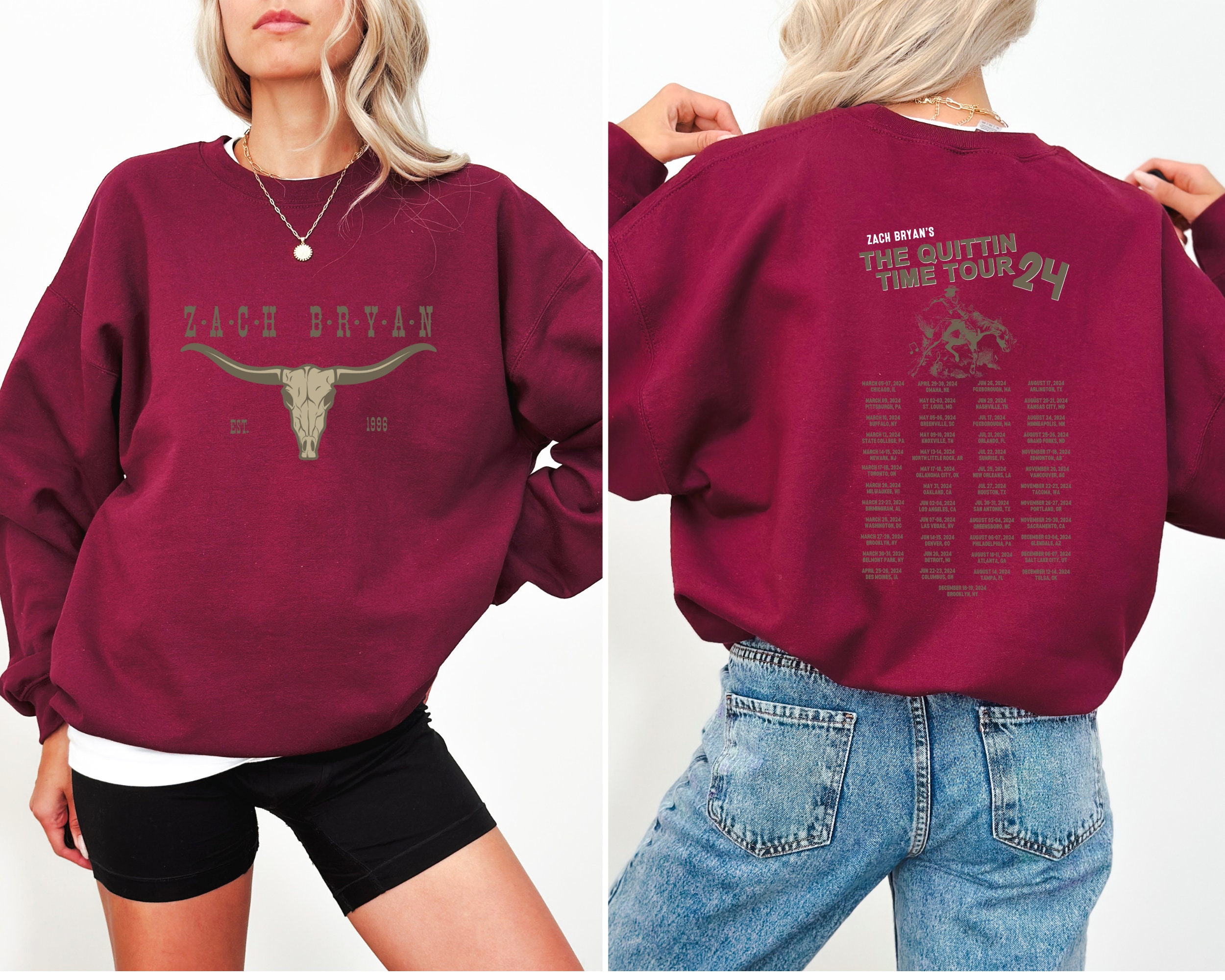 Zach Bryan The Quittin Time Tour 2024 Sweater,Country Music sold by ...