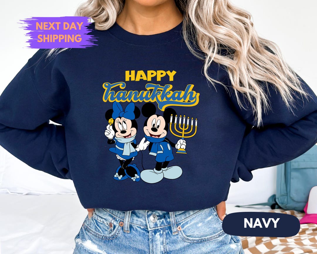 Mickey and Minnie Hanukkah Sweatshirt, Love and Light Sweater, Jewish ...