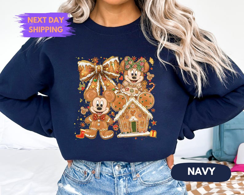 Mickey Minnie Mouse and Friends Gingerbread Sweatshirt, Disneyland ...