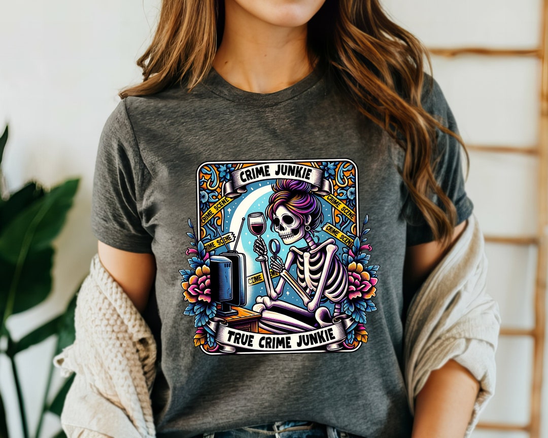 True Crime Junkie Tarot Card Shirt, Mono Crime Tarot Card T-shirt ...