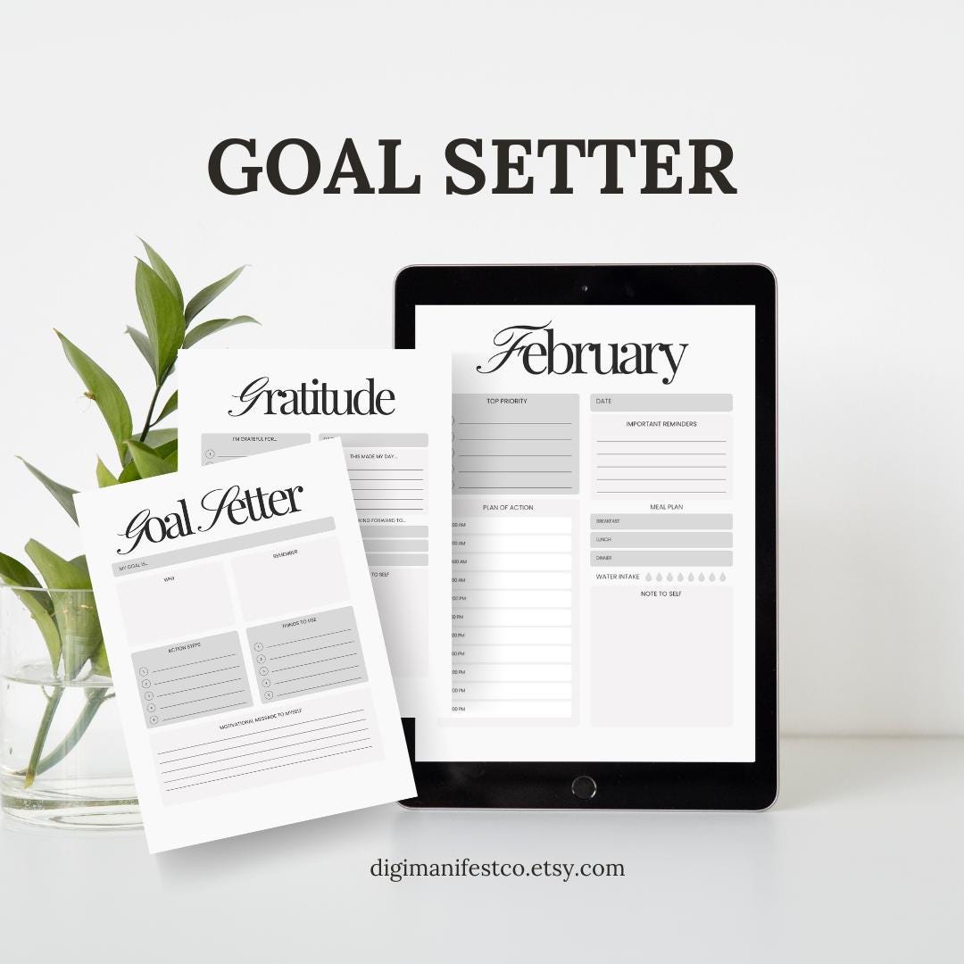 Digital Goal Setting Planner | Productivity & Success Planner, Goal ...