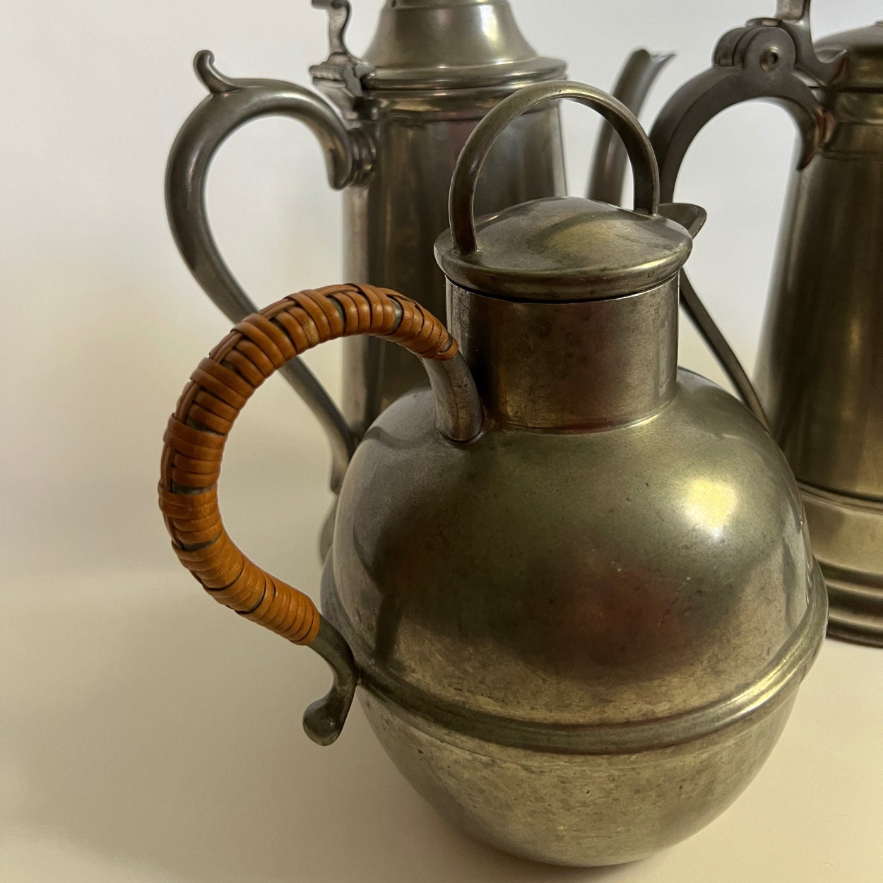 Vintage Pewter Collection Hand Made Tea Coffee Chocolate Pot From ...