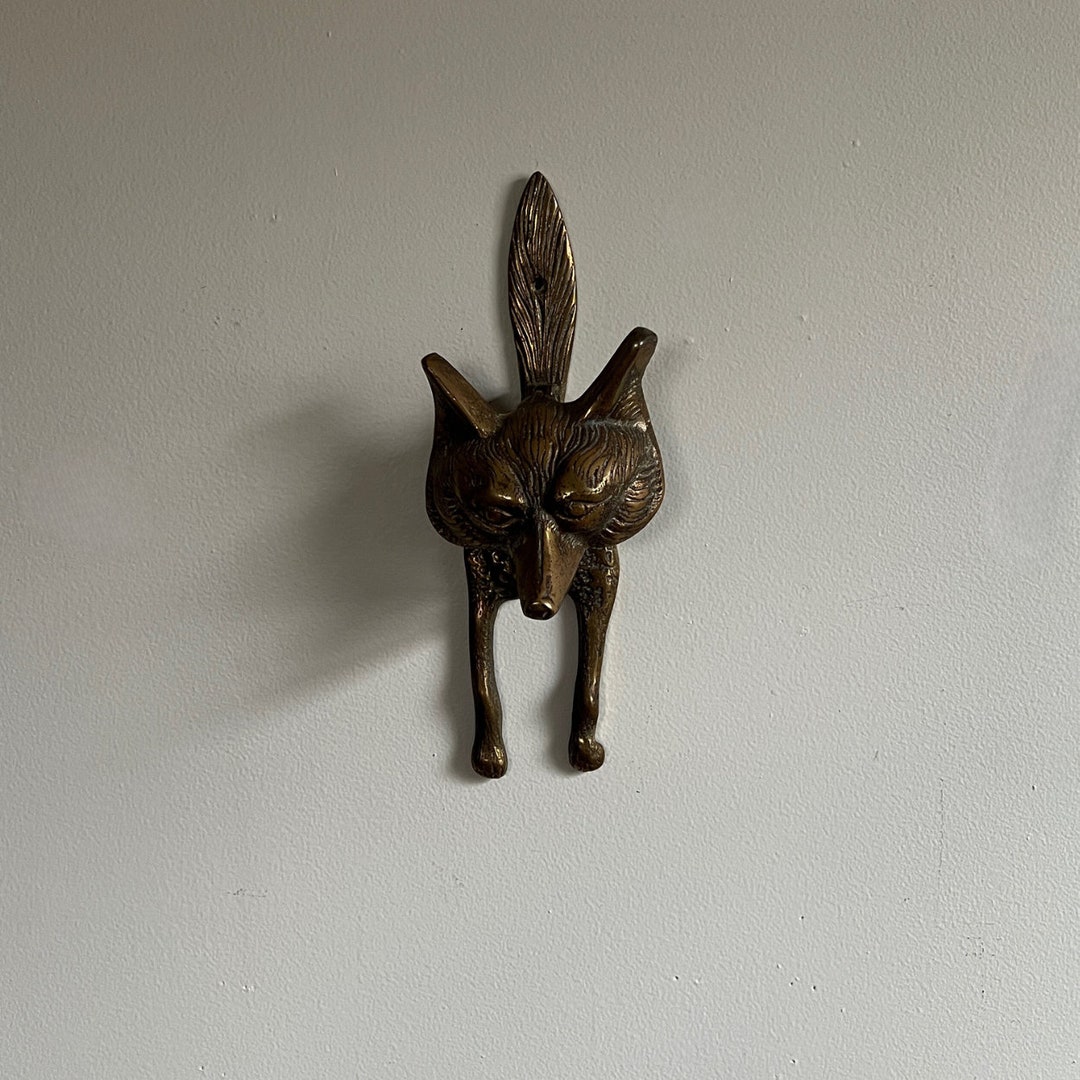 Antique Rare 11in Edwardian Solid Brass Fox Door Knocker, Impressive Scale, - Etsy