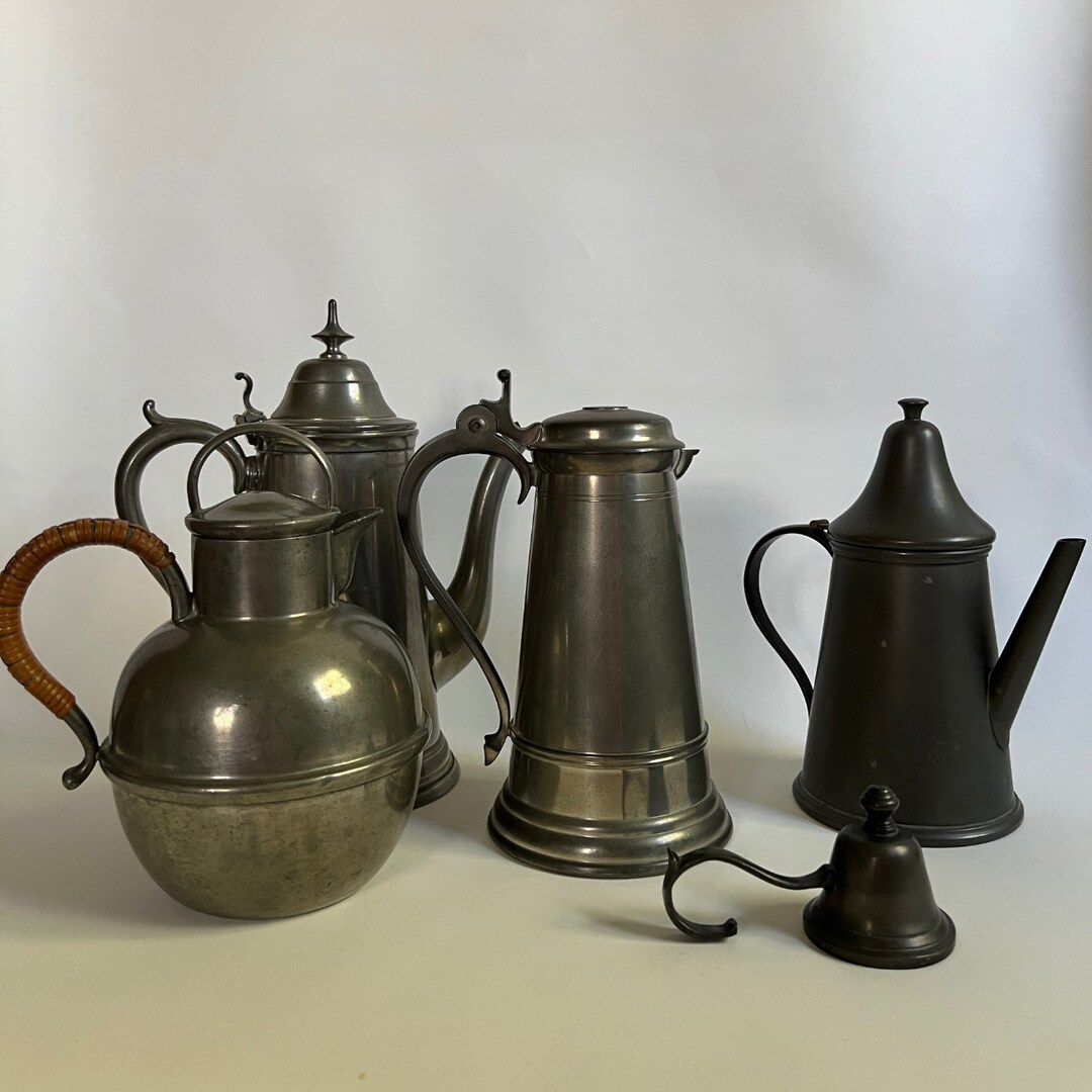 Vintage Pewter Collection Hand Made Tea Coffee Chocolate Pot From ...