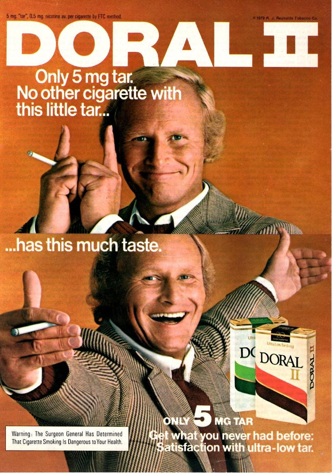 1970s Doral II Cigarette Ad, Original Vintage Advertisement, Ready to ...
