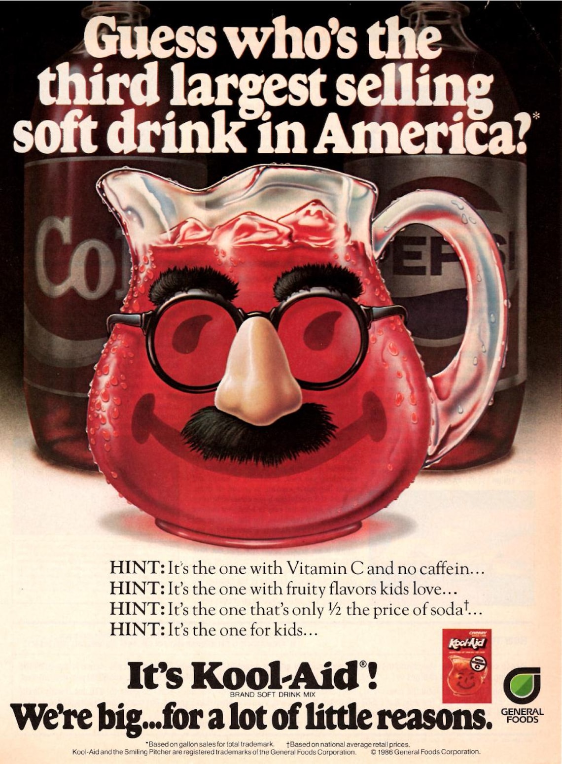 Vintage Kool-aid Print Ad From Magazine, 1986 Beverage Mix Advertising ...