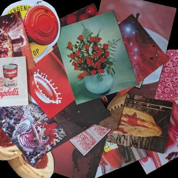 Red Wall Collage Kit - Etsy