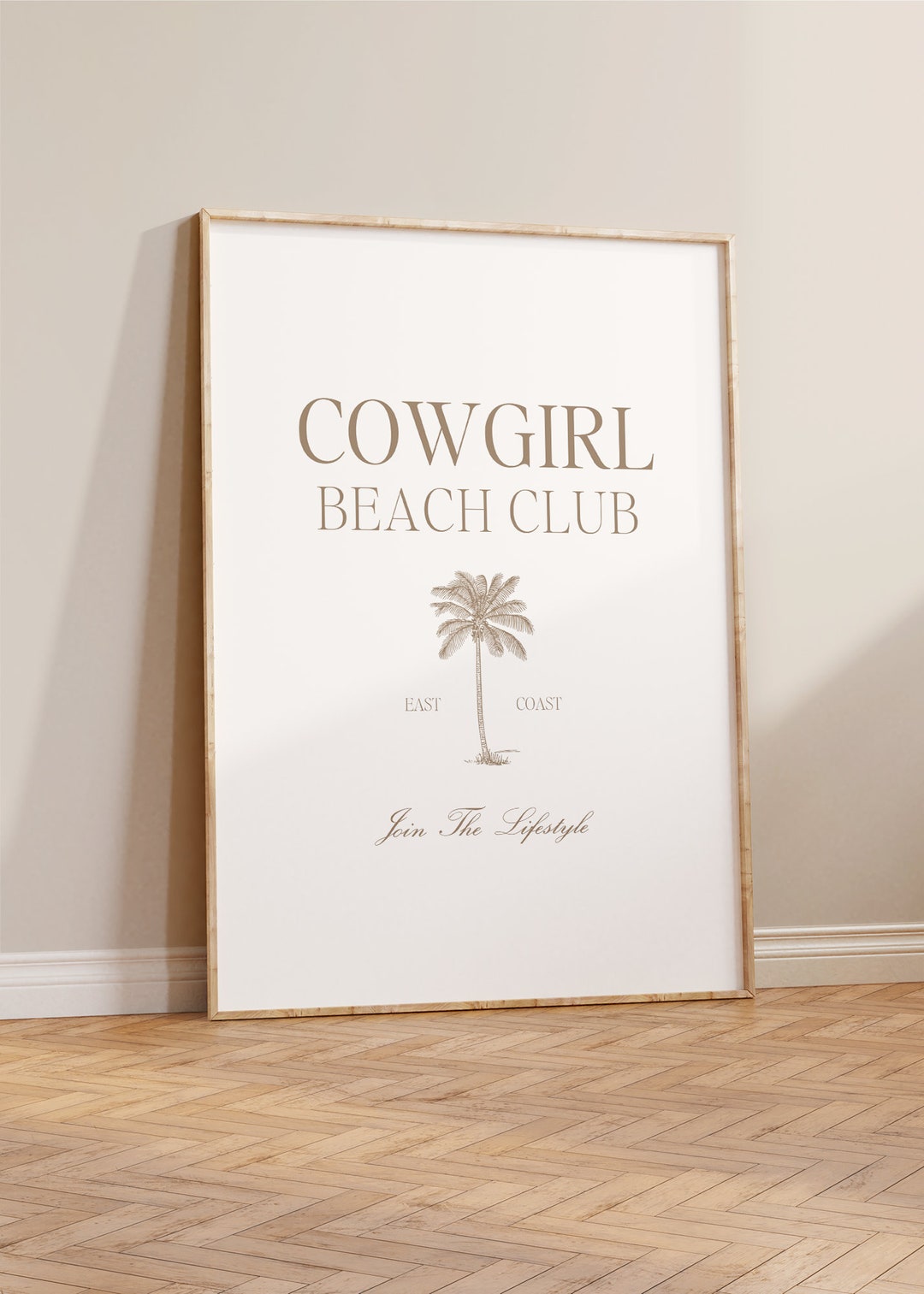 Cowgirl Beach Club East Coast Beige Art Print Instant Download Surf ...