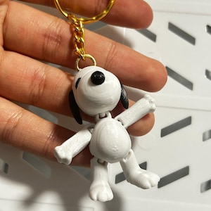 Cute Snoopy Articulated Keychain | 3D Printed Snoopy Keychain | Kawaii ...