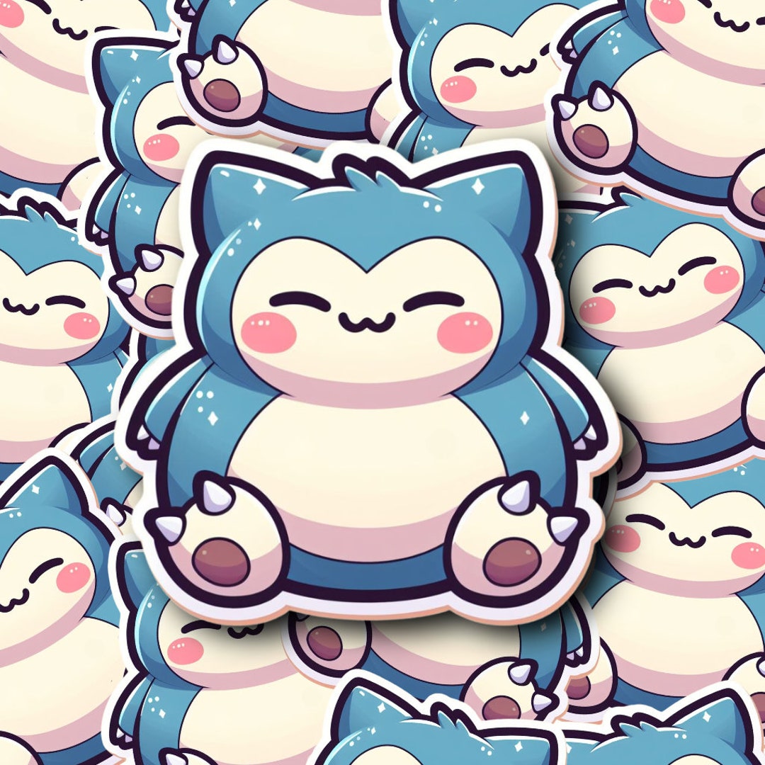 Cute Snorlax Pokemon Vinyl Sticker | Kawaii Vinyl Decal for Your Laptop ...