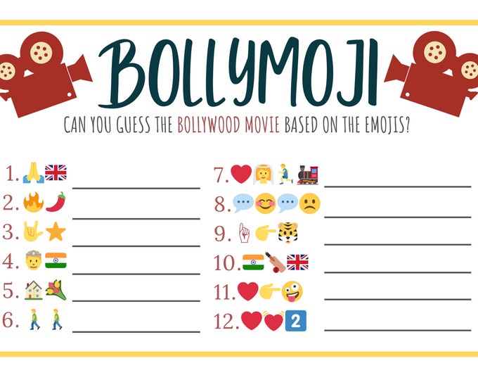 Bollywood Game Bundle, Bollywood Emoji Game, Bollywood Pictionary ...