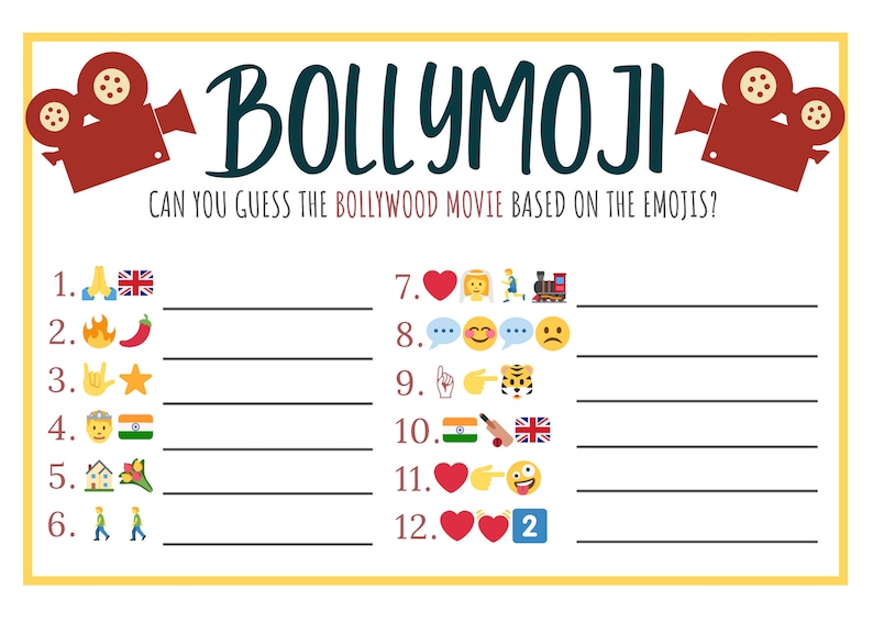 BOLLYMOJI – Guess the Bollywood Movie Emoji Game (instant Download With ...
