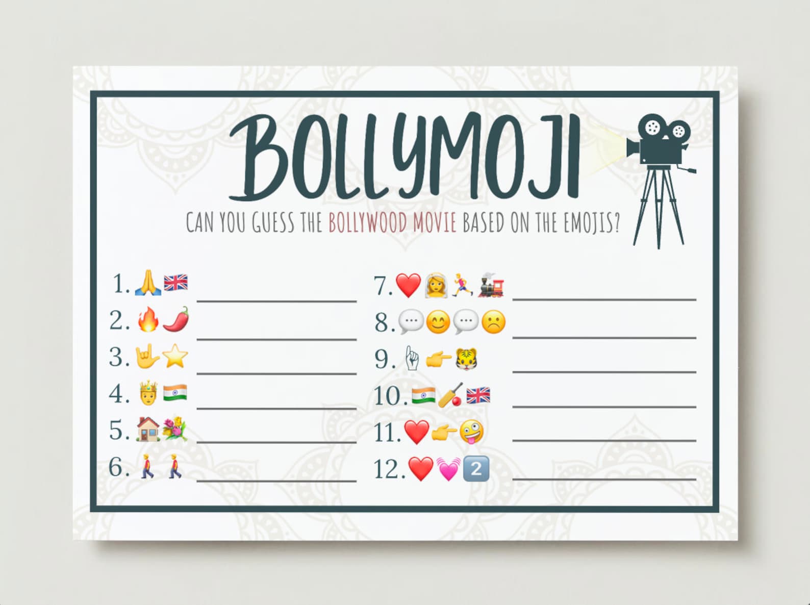 BOLLYMOJI - Guess the Bollywood Movie Game, the Emoji Game, Desi Game ...