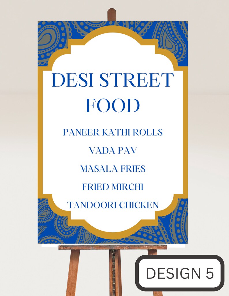 Indian Wedding Food Sign | Wedding Food Signage | Indian Street Food ...