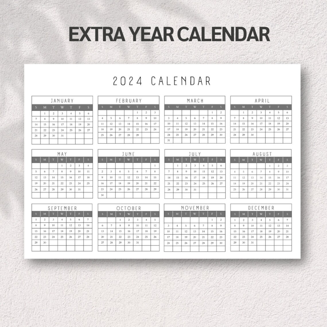 Calendar 2024 Printable Calendar Monthly Calendar Calendar Template PDF ...